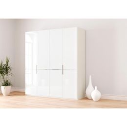 Musterring Kleiderschrank &raquo;Imola W&laquo; Einlegeb&ouml;den und Kleiderstangen,mit Glast&uuml;ren und Aufleistung in Chrom wei&szlig; Floatglas, Holzwerkstoff B/H/T: 197,3cm x 216cm x