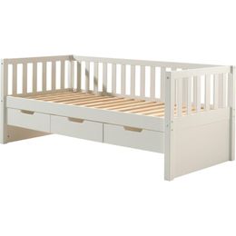 Vipack Einzelbett &raquo;mit Schubladen, Kiefer massiv, viel Stauraum und zeitloses Design&laquo; B/H/T ca. 211,2x85,5x97,8cm, Ausf. Milky Pine oder Wei&szlig;, inkl. 