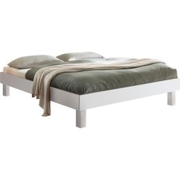Hasena Holzbett &raquo;Rapallo&laquo; Fu&szlig;h&ouml;he 25 cm wei&szlig; MDF Liegefl&auml;che L&auml;nge B: 200cm x 100cm, H&ouml;he Bett: 41cm H&ouml;he Bettseite: 16cm H&ouml;he Liegefl&auml;che: variabel
