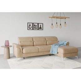 Sit & More sit&more Ecksofa &raquo;Sinatra L-Form&laquo; mit Recamiere, optinal mit Kopfteilverstellung und Armteilfunktion braun 100% Polyester B/H/T: 258cm x 85cm x 170cm,