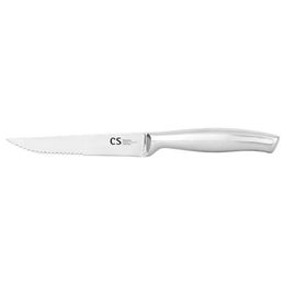 CS Koch-Systeme Steakmesser &raquo;SILVER 6-teiliges Set, Edelstahl rostfrei 18/10&laquo; mit fein gezahnter Klinge f&uuml;r m&uuml;heloses Schneiden ohne Rei&szlig;en Edelstahl,