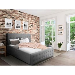 Home Affaire Polsterbett &raquo;Vaine&laquo; in 5 Breiten, auch in L&auml;nge 220 cm, incl. Roll-Lattenrost silber Samtoptik (100% Polyester) Liegefl&auml;che L&auml;nge B: 