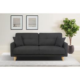 OTTO home 2-Sitzer &raquo;TRIPLO mit Wellenunterfederung, Ma&szlig;e B/T/H: 165/100/89 cm&laquo; Sofa mit Steppung im R&uuml;ckenbereich, incl. R&uuml;ckenkissen und Zierkissen 
