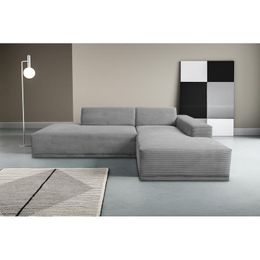 WERK2 Ecksofa &raquo;Apollo, hoher Sitzkomfort, aktuelles Design, Breite 264cm, L-Form&laquo; Puristisches Design mit maximalem Komfort grau 90% Polyester, 10% 