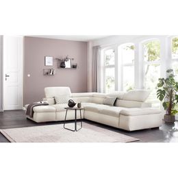 OTTO home Ecksofa &raquo;Alberto L-Form&laquo; mit Kopfteilverstellung, wahlweise mit Schlaffunktion beige 100% Polyester;Luxus-Microfaser weich (9)0% Polyester /