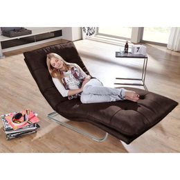 W.Schillig Relaxliege &raquo;daily dreams&laquo; in Waffelkissen-Optik, wahlweise mit Motor, Freischwingergestell braun Longlife Xtra-Leder Z69: Das feinnarbige, 