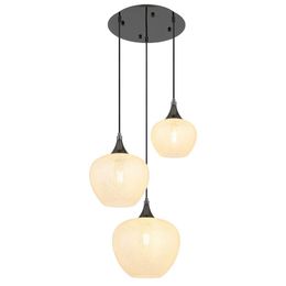Globo LIGHTING H&auml;ngeleuchte &raquo;MAXY&laquo; E27 1 Stk. H&auml;ngelampe/Pendelleuchte/Glas klar/H&ouml;he k&uuml;rzbar/&oslash;: 480mm beige &Oslash; 48cm H: 120cm, 1 Stk.