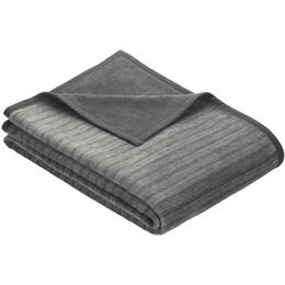 Ibena Kniedecke &raquo;Jacquard Kniedecke Fano&laquo; 100 x 150 cm (Breite x L&auml;nge), im dezenten Streifen-Design grau Baumwolle, Polyacryl, Polyester B/L: 100cm x