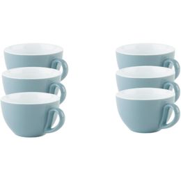 APS Cappuccinotasse &raquo;6er Set Cappuccino Tassen -SNUG-&laquo; f&uuml;r Hei&szlig;getr&auml;nke aller Art geeignet blau Porzellan &Oslash; 10,5cm x 6,5cm, 300ml, 6 Stk.