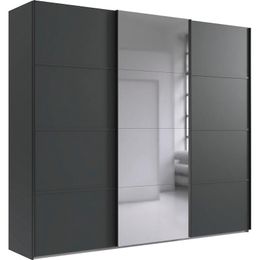 wimex Schwebet&uuml;renschrank &raquo;Jork Kleiderschrank mit Spiegel, schwarze Metallgriffe&laquo; Schrank in verschiedenen Gr&ouml;&szlig;en und Innenausstattungsvarianten grau 