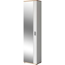 ByLiving Garderobenschrank &raquo;Jakob&laquo; mit gro&szlig;em Spiegel, Breite 49 cm braun FSC -zertifizierter Holzwerkstoff, Glas B/H/T: 49cm x 196cm x 30cm, T&uuml;ren: 1
