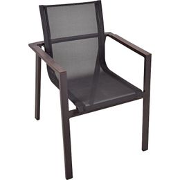 Garden Pleasure Stapelstuhl &raquo;SOPHIA, 2er Set&laquo; (Set) 2 Stk.stapelbar braun Aluminium, Kunststoff, Polyester B/H/T: 56cm x 85cm x 60cm, 2 Stk.