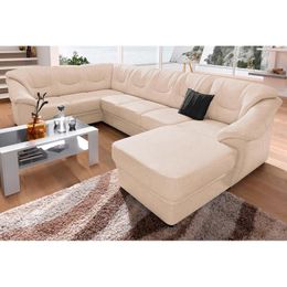 Sit & More sit&more Wohnlandschaft &raquo;Savona U-Form, B: 320 cm&laquo; optional Schlaffunktion, Federkern beige Luxus-Kunstleder;Primabelle -Microfaser;NaturLederKorpus 