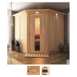 Karibu Sauna &raquo;Jarin&laquo; Set, ohne Ofen beige ohne Ofen, (ohne Ofen)