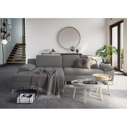 Sit & More sit&more Ecksofa &raquo;Latigo L-Form&laquo; mit Mega-Recamiere, wahlweise mit Schlaffunktion und Bettkasten grau B/H/T: 290cm x 163cm, Struktur,mega-Recamiere 