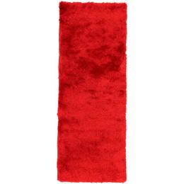 CarpetFine Hochflor-Teppich &raquo;Breeze&laquo; rechteckig 45 mm H&ouml;he besonders weich mit leichtem Glanz Garn, Wohnzimmer rot Polyester B : 80cm 1 Stk., 45mm, L: