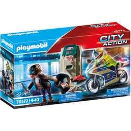 Playmobil Konstruktions-Spielset &raquo;Polizei-Motorrad: Verfolgung des Geldr&auml;ubers (70572), My Action Heroes&laquo; Made in Europe bunt Einheitsgr&ouml;&szlig;e Konstruktions-