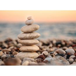 Livingwalls living walls Fototapete &raquo;Designwalls Stone Beach 2&laquo; glatt Vlies, Wand, Schr&auml;ge, Decke beige Vlies B/L: 3,5m x 2,55m