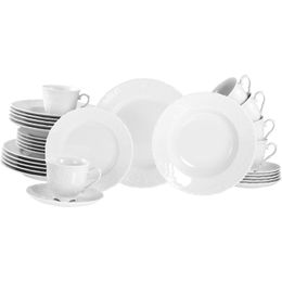 Creatable Kombiservice &raquo;Rokoko, Service 30-tlg.&laquo; Daily Use, Zeitlos wei&szlig; Porzellan 30