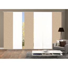 Home Wohnideen Schiebegardine &raquo;PIVE 6er SET&laquo; Paneelwagen 6 Stk. tlg. Schiebevorhang Digidruck 6er Set PIVE beige Polyester 245cm, Paneelwagen, 60cm