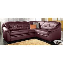 DOMO collection Ecksofa &raquo;Montana, zeitlose R&uuml;ckensteppung, bequeme Armlehnen, L-Form&laquo; wahlweise mit Bettfunktion rot B/H/T: 234cm x 84cm x 185cm, 