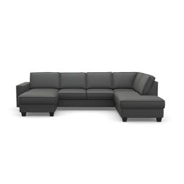 OTTO home Wohnlandschaft &raquo;County U-Form&laquo; wahlweise Ottomane links oder rechts, mit Federkern-Polsterung grau Luxus-Microfaser (100% Polyester);