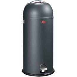 Wesco M&uuml;lleimer &raquo;Kickmaster Maxi&laquo; 1 Beh&auml;lter Abfallsammler mit D&auml;mpfer,40 Liter grau Stahlblech B/H/T: 37,5cm x 83cm x 37,5cm, 40 l