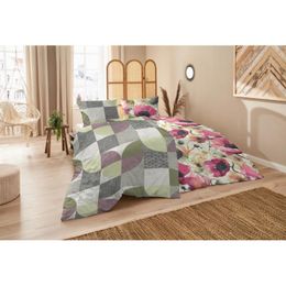 Primera Bettw&auml;sche &raquo;Feinbiber-Bettw&auml;sche&laquo; 2 Stk. samtweich und nat&uuml;rlich aus reiner Baumwolle gr&uuml;n Flanell, Obermaterial: 100% Baumwolle B/L: 135cm x 200cm, 1