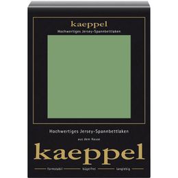 Kaeppel Spannbettlaken &raquo;Single Jersey Mako Cotton&laquo; Bettlaken aus 100% Baumwolle gr&uuml;n Jersey, Obermaterial: 100% Baumwolle B/L: 200cm, 1 Stk., Jersey, 140-