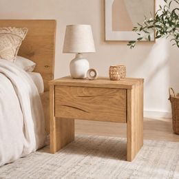 OTTO home Nachtkonsole &raquo;Ultima Balkenbett Doppelbett, F&uuml;&szlig;e mit Kufenform&laquo; Massivholz, Skandinavisches Design, Robust, stabil, FSC zertifiziert braun 