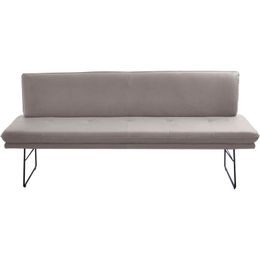 K+w Komfort & Wohnen K+W Komfort & Wohnen Polsterbank 1 Stk. tlg. Polsterbank in Spitzkissenoptik, Sitzsteppung, in 2 Gr&ouml;&szlig;en w&auml;hlbar grau B/H/T: 195cm x 87cm x 65cm, Leder