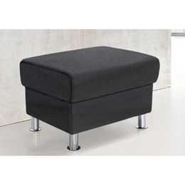 Trendmanufaktur Hocker &raquo;Rondo, Polsterhocker zur Serie, Breite 67 cm, F&uuml;&szlig;e chromfarben&laquo; Fu&szlig;hocker wahlweise mit Federkern, in verschiedenen Bez&uuml;gen 