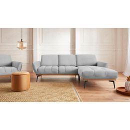 exxpo - sofa fashion Ecksofa &raquo;Palic, inkl. R&uuml;ckenverstellung, bequem, elegant, Breite 245cm, L-Form&laquo; vom Sofa zum Hochlehner. Hohe F&uuml;&szlig;e und Holzblende