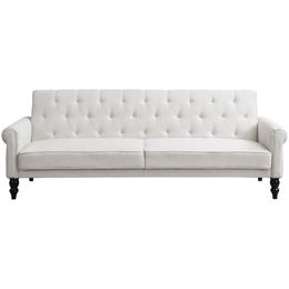 Schlafsofa &raquo;Tyne&laquo; wei&szlig; 100% Polyester B/H/T: 222cm x 82cm x 83cm, Webstoff fein