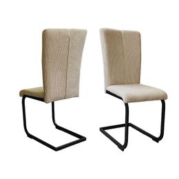 OTTO home Freischwinger &raquo;Oliver&laquo; () 2 Stk.Stuhl belastbar bis 120 Kg wei&szlig; 92% PES, 8% Nylon B/H/T: 43cm x 98cm x 55cm, 2 Stk., Cord Lederoptik