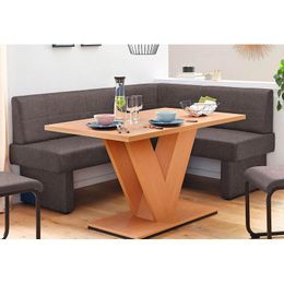 Home Affaire Eckbank &raquo;Nils&laquo; Sitz und R&uuml;cken gepolstert, verschiedene Qualit&auml;ten braun Holzwerkstoff, Massivholz, Polyester B/H/T: 182cm x 89cm x 142cm