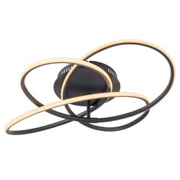 Globo LIGHTING LED Deckenleuchte &raquo;PANDA&laquo; LED-Modul Warmwei&szlig; Deckenlampe/Wohnzimmer/Schlafzimmer/modern schwarz Einheitsgr&ouml;&szlig;e