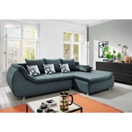 Home Affaire Ecksofa &raquo;Imola elegant, Breite 270cm, moderne Sitzsteppung, bequem, L-Form&laquo; auch mit Bettfunktion und Bettkasten blau 100% Polyester B/H/