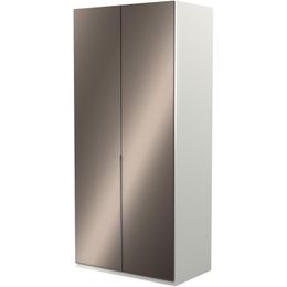 Musterring Kleiderschrank &raquo;San Diego, Kleiderschrank, Schrank, Garderobe, mit Glast&uuml;ren&laquo; 1 Stk. tlg. 2-t&uuml;rig (ged&auml;mpft), 2 B&ouml;den, 1 Kleiderstange, Chromgriffe 
