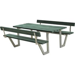 Plus Garten-Essgruppe &raquo;&raquo;Wega&laquo; Kombim&ouml;bel mit 2 R&uuml;ckenlehnen&laquo; 1 Stk. tlg. 177x185x76/45 cm gr&uuml;n Polywood, Stahl B/H/T: 185cm x 76cm x 177cm