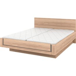 Musterring Holzbett &raquo;Sorrent, Bettgestell, Bettrahmen, teilmassiv Eiche&laquo; Eiche teilmassiv, Liegeh&ouml;henverstellung, in schwebender Optik braun L&auml;nge B: 220cm x 