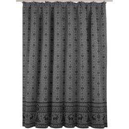 WIRTH Vorhang &raquo;Romo&laquo; Kr&auml;uselband 1 Stk. tlg. grau Jacquard, Baumwolle, Polyester 120cm, Kr&auml;uselband, 65cm