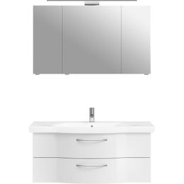 Badm&ouml;bel-Set &raquo;6005 Sprint Keramik-Waschtisch mit LED-Spiegelschrank, 122 cm breit&laquo; 2 Stk. tlg. wei&szlig; Holzwerkstoff B/H/T: 122cmcm x 200cmcm x 51,5cmcm