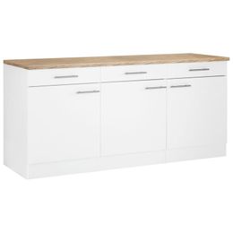 Optifit Unterschrank &raquo;Mini&laquo;, Breite 180 cm braun wei&szlig;, B/H/T: 180cm x 84,8cm x 60cm, Schubladen: 3 Stk. T&uuml;ren: 3 Stk.