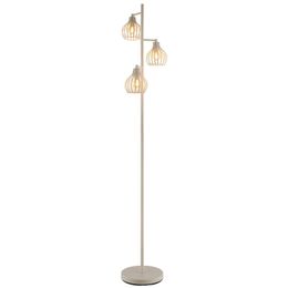 OTTO home Stehlampe &raquo;Yannic, Stehleuchte Metall cremefarben, exkl. 3x E14 40W 230V&laquo; E14 1 Stk. Kabel PVC Schwarz, mit Fu&szlig;trittschalter, &oslash;: 310mm, H: 