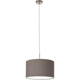 Eglo H&auml;ngeleuchte &raquo;Pasteri Pendellampe, H&auml;ngelampe, Stahl und Stoff, E27, Esszimmerlampe&laquo; E27 1 Stk. Textil Pendelleuchte, H&auml;ngeleuchte aus Stahl und 