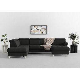 Sit & More sit&more Wohnlandschaft &raquo;Marano U-Form&laquo; inklusive Kopfteilverstellung, optional Schlaffunktion & Bettkasten grau 100% Polyester B/H/T: 304cm x 216cm, 