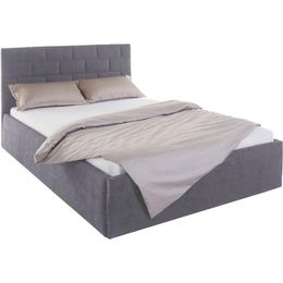 Westfalia Schlafkomfort Polsterbett inkl. Bettkasten bei Ausf&uuml;hrung mit Matratze grau Bezug Bett: 100% Polyester;Bonnell-Federkernmatratze: 51% Polypropylen, 39% Polyester, 