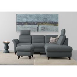 Sit & More sit&more Ecksofa &raquo;Mellum L-Form&laquo; Federkern, wahlweise mit Schlaffunktion, Stauraum und Armteilfunktion grau 100% Polyester B/H/T: 253cm x 87cm x 212cm
