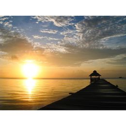 papermoon Fototapete &raquo;Sunburst over Belize&laquo; glatt bunt Vlies B/L: 5m x 2,8m, Bahnen: 10 Stk.